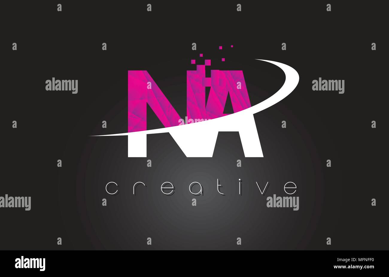 NA N A Creative Letters Design. White Pink Letter Vector Illustration ...