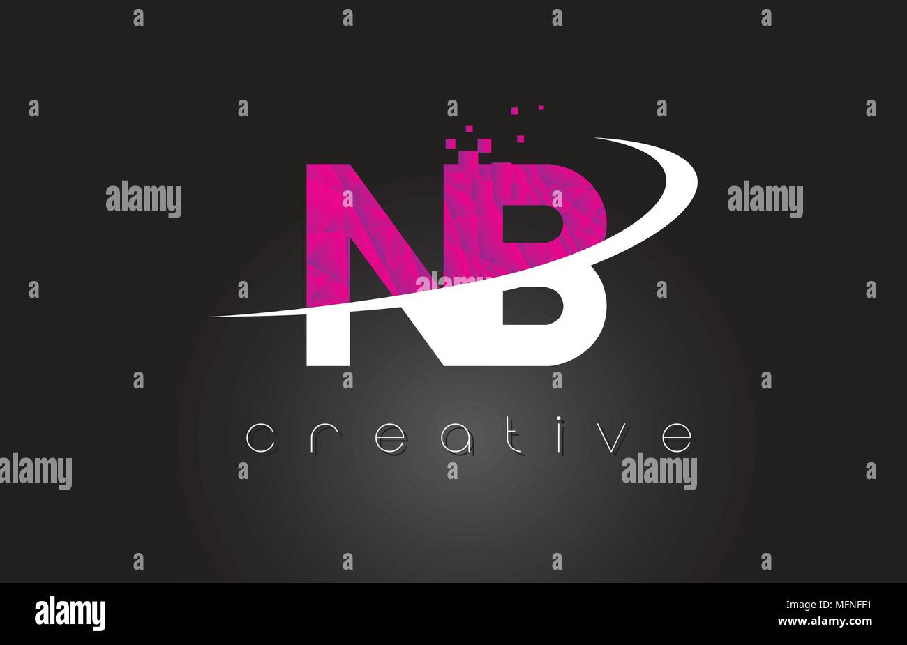 NB N B Creative Letters Design. White Pink Letter Vector Illustration ...
