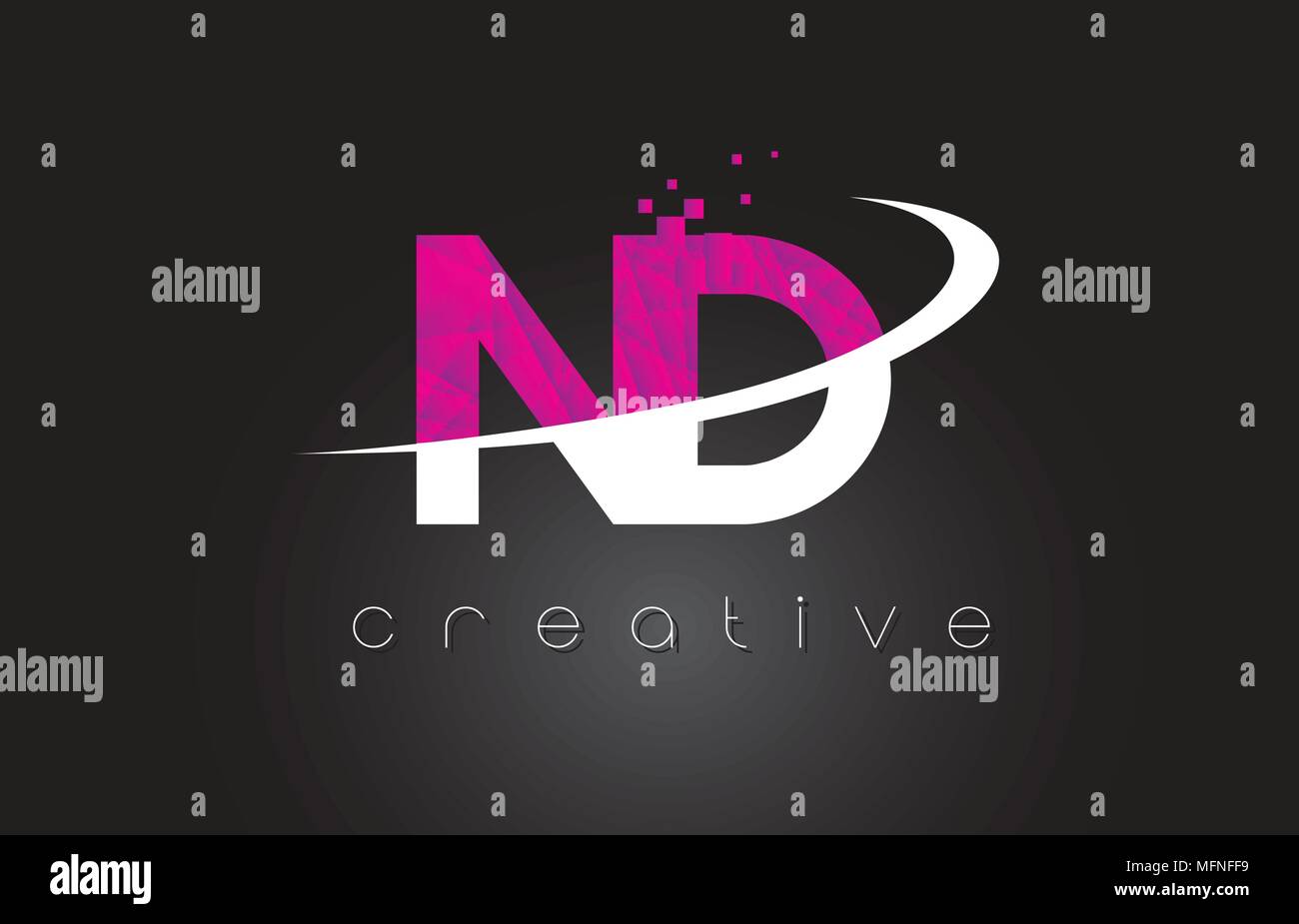 ND N D Creative Letters Design. White Pink Letter Vector Illustration ...