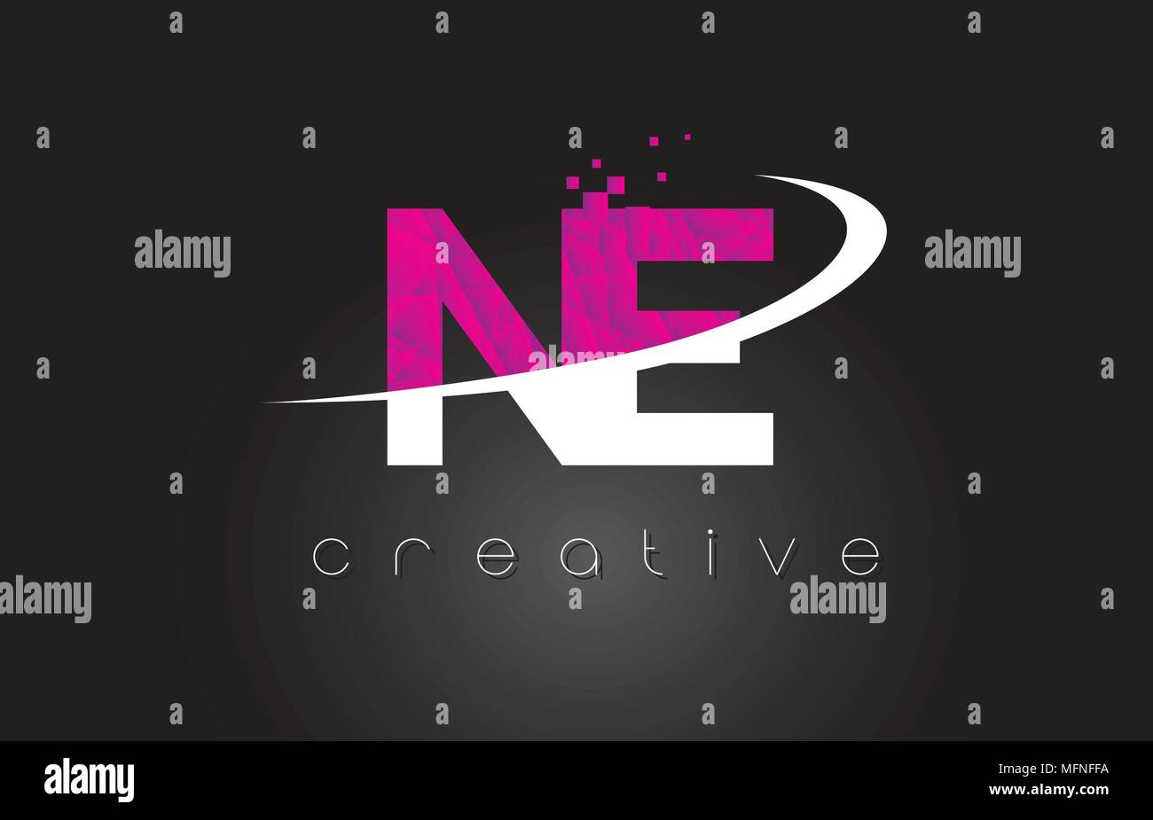 NE N E Creative Letters Design. White Pink Letter Vector Illustration ...