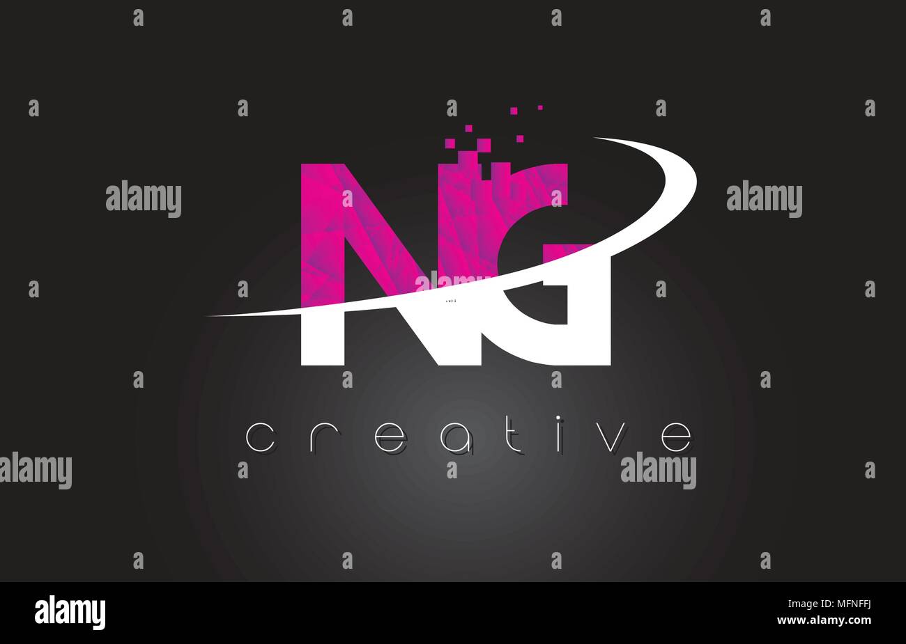 NG N G Creative Letters Design. White Pink Letter Vector Illustration ...