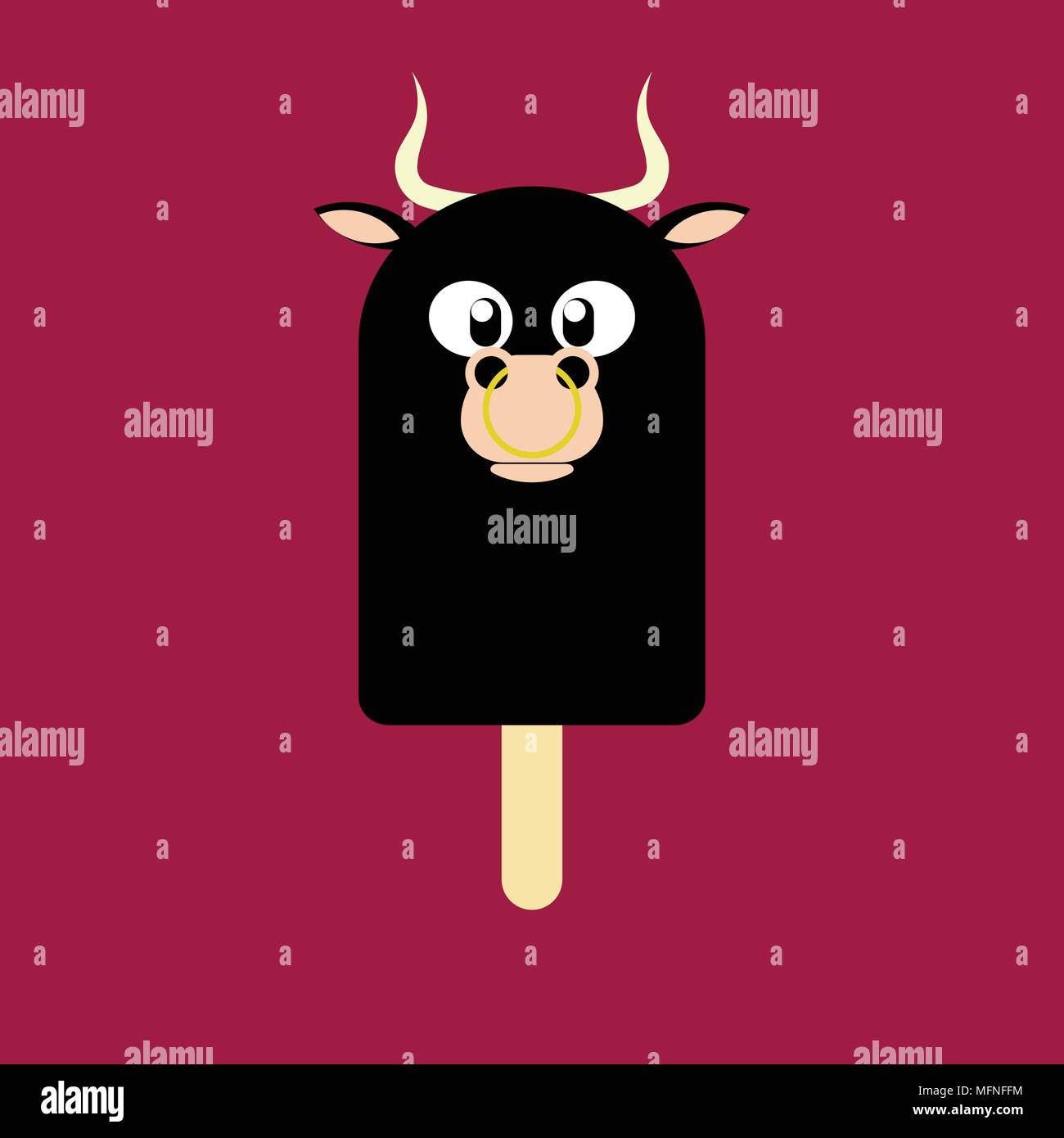Popsicle in the shape of a Bull Stock Vector Image & Art - Alamy