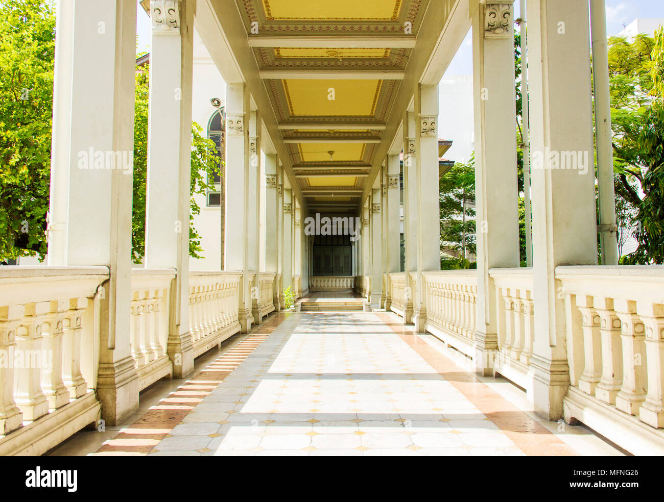 European style building corridor in Phaya Thai palace, Bangkok ...