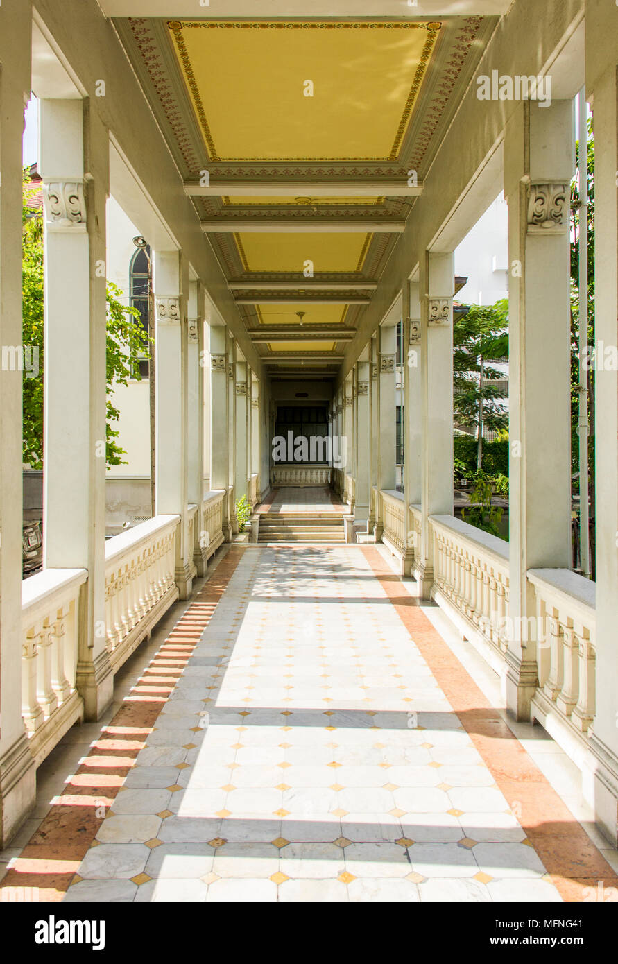 European style building corridor in Phaya Thai palace, Bangkok ...