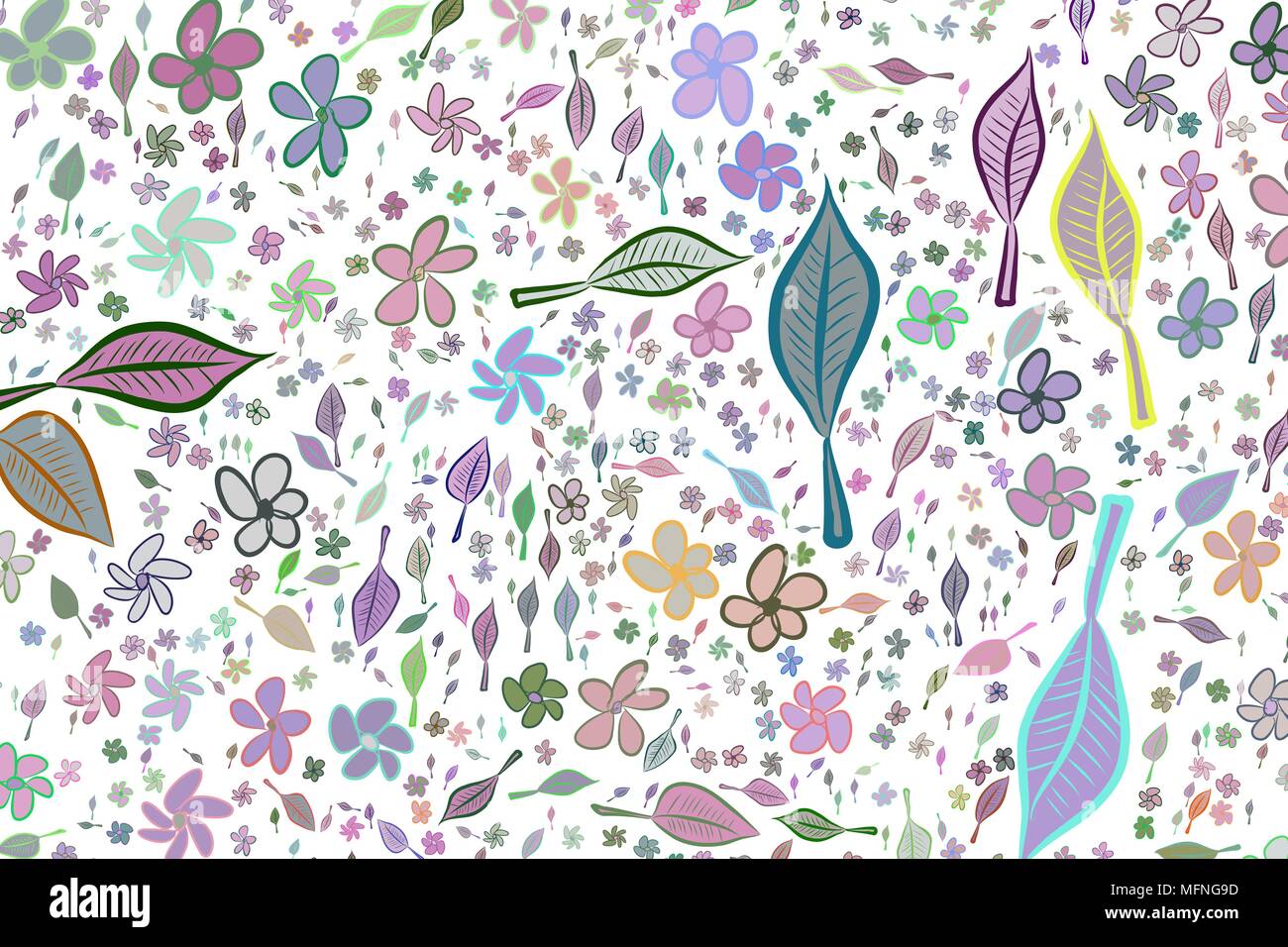 Illustrations of leaves & flowers. Good for web page, wallpaper ...