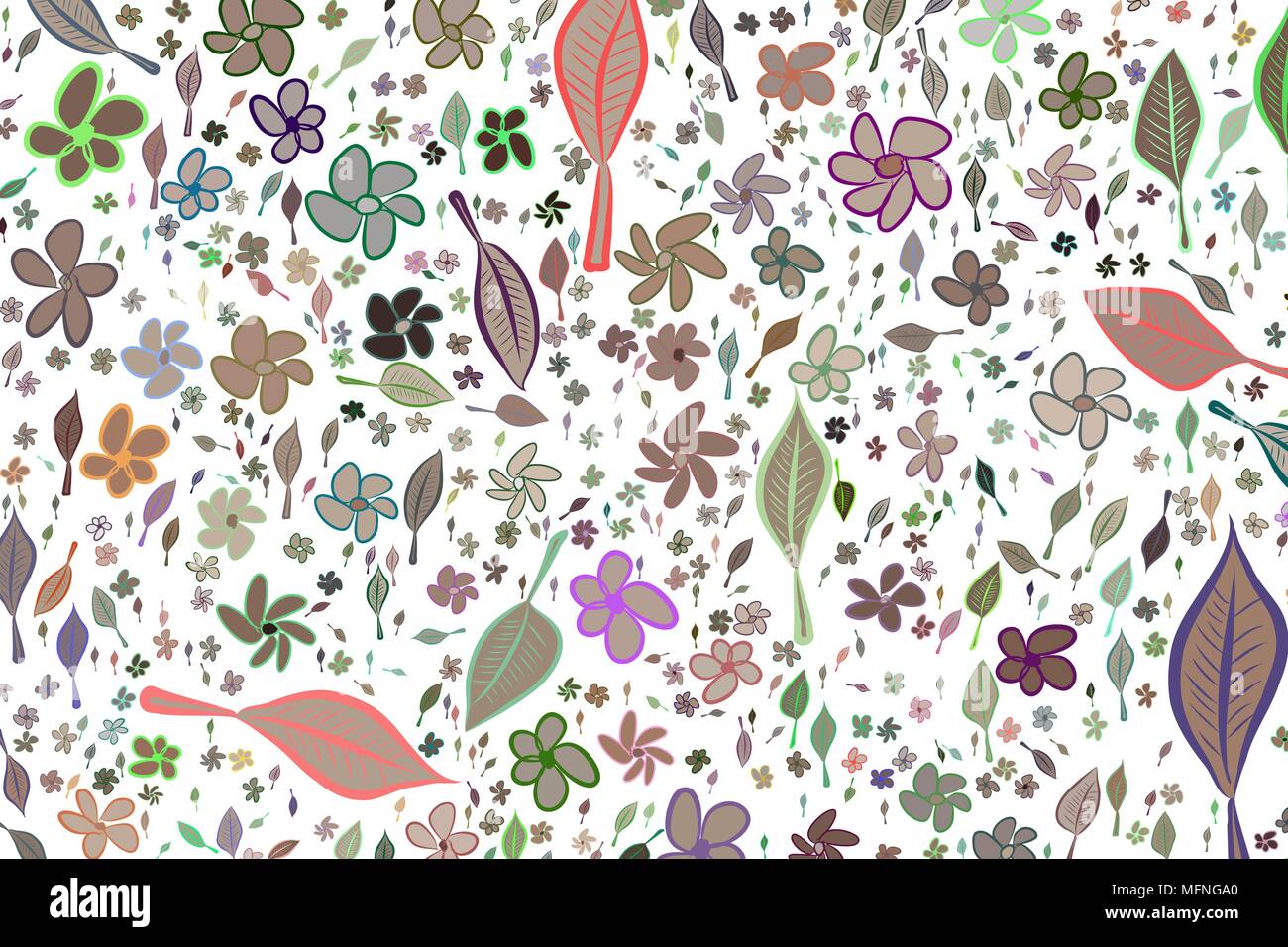 Illustrations of leaves & flowers. Good for web page, wallpaper ...