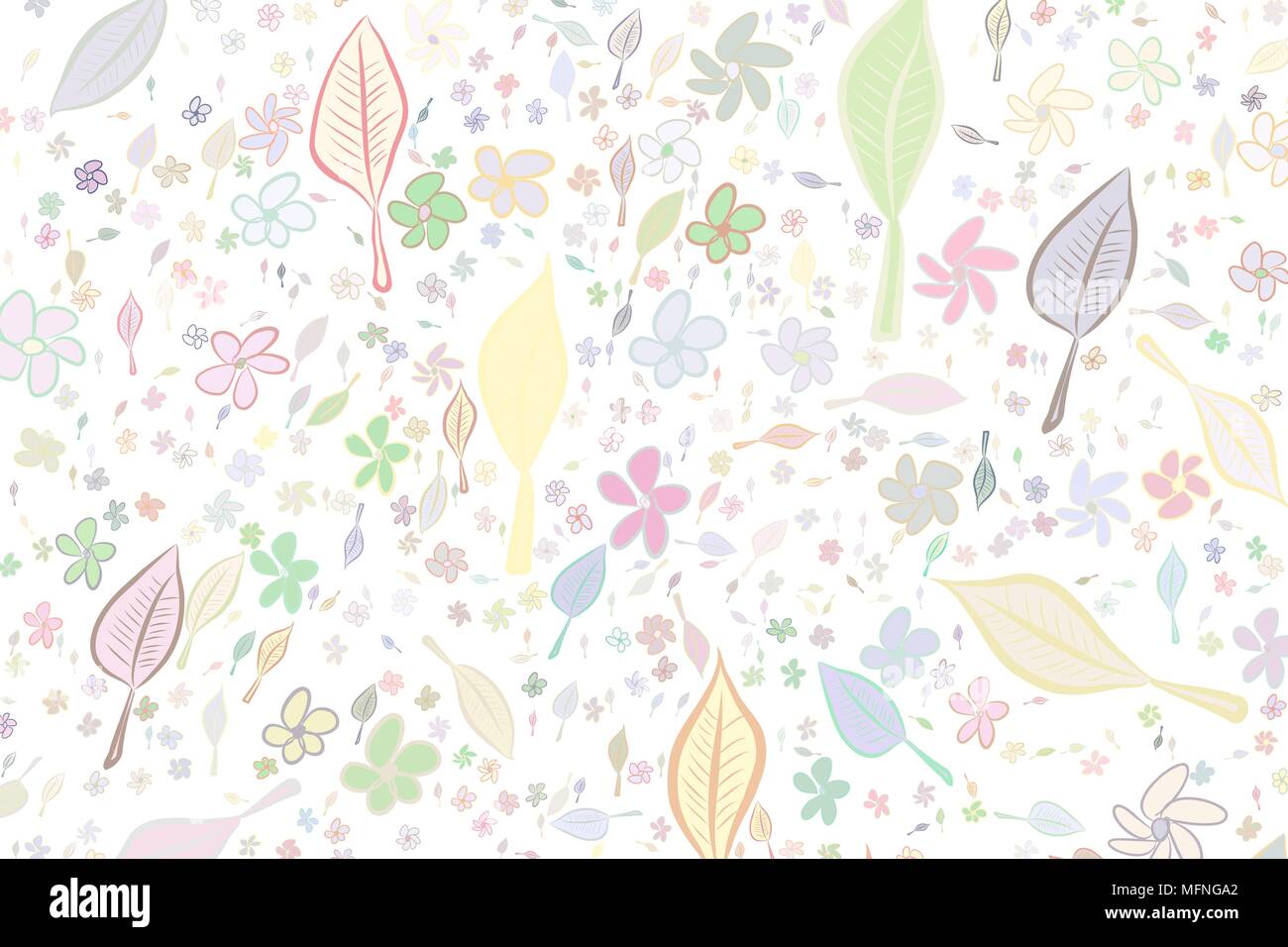 Illustrations of leaves & flowers. Good for web page, wallpaper ...