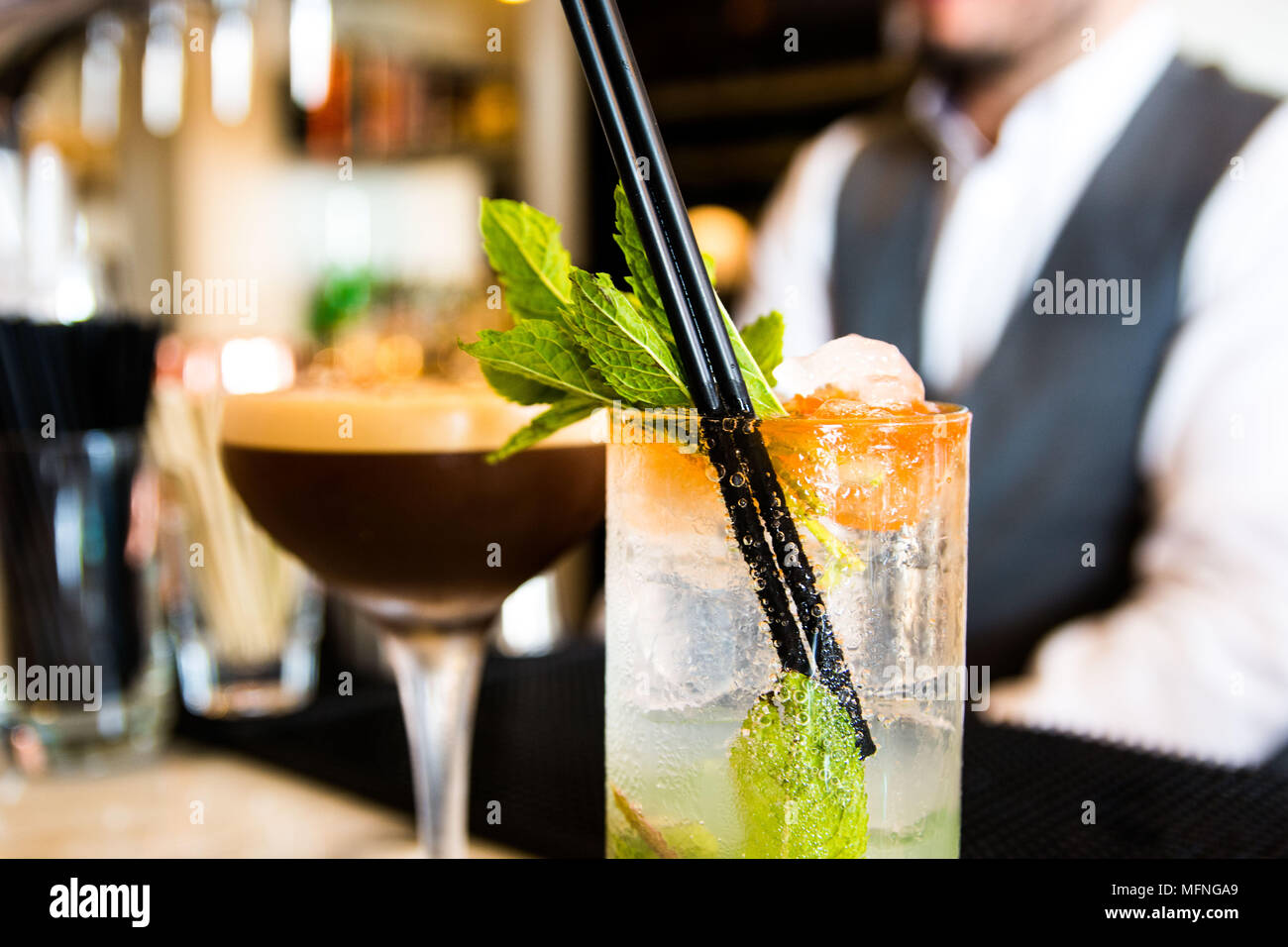 Cocktails In the bar Stock Photo - Alamy