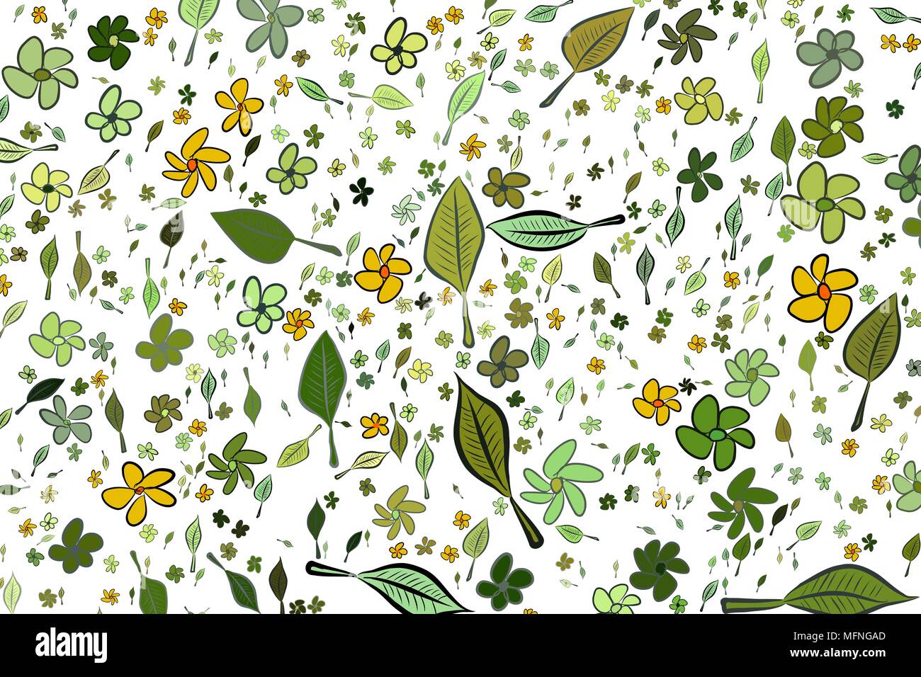 Illustrations of leaves & flowers. Good for web page, wallpaper ...