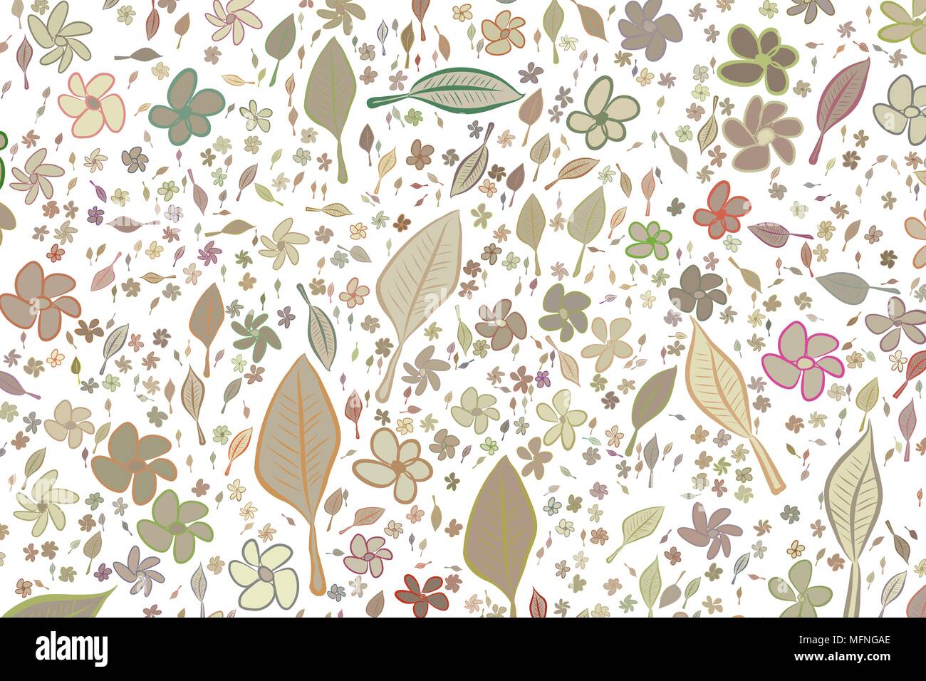 Illustrations of leaves & flowers. Good for web page, wallpaper ...