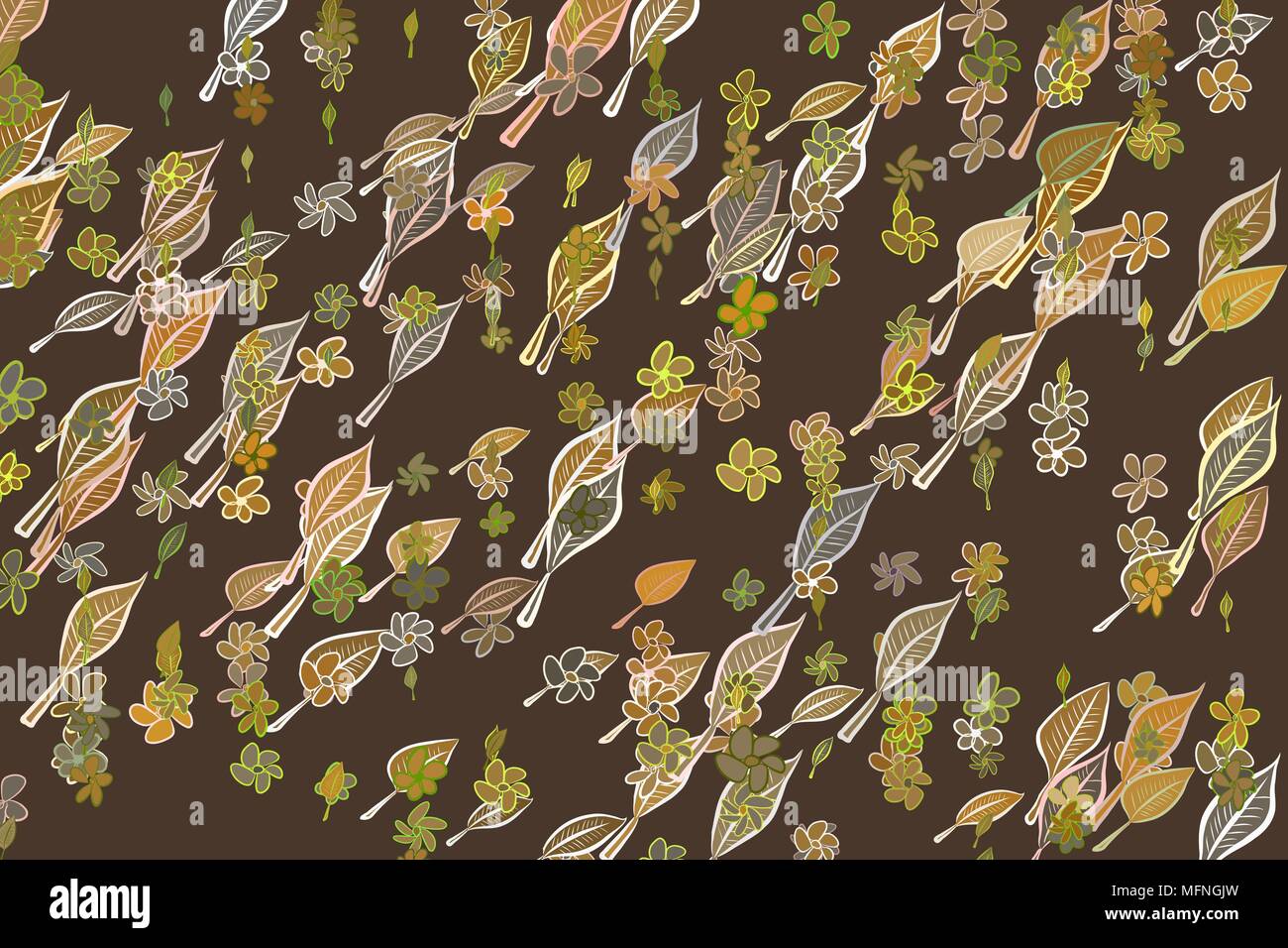 Illustrations of leaves & flowers. Good for web page, wallpaper ...