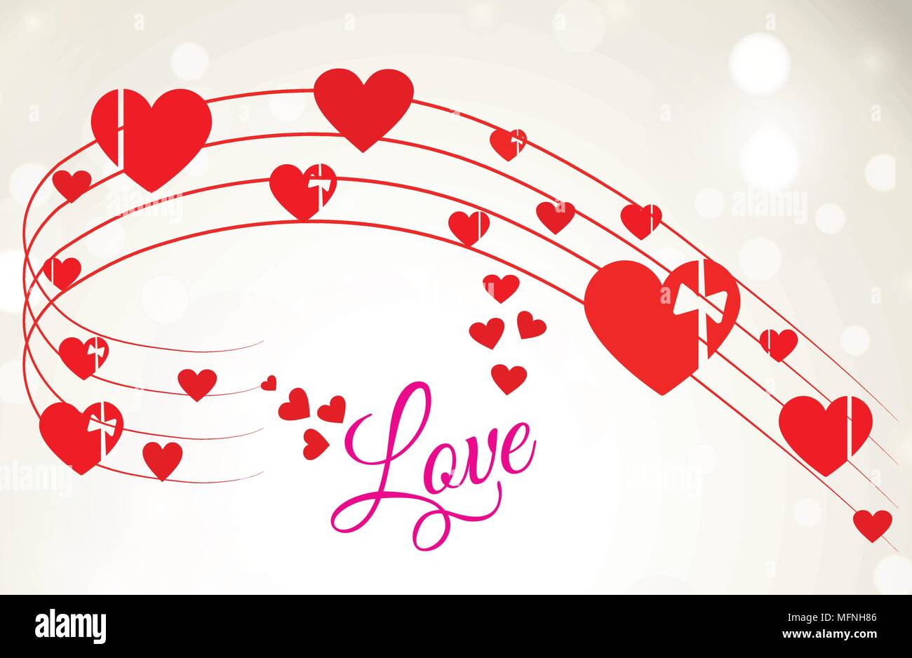 Red heart wave collection Stock Vector Image & Art - Alamy