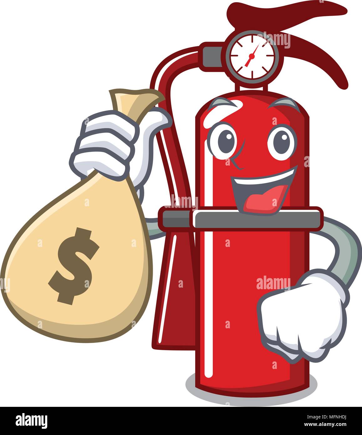 With money bag fire extinguisher character cartoon Stock Vector Image ...