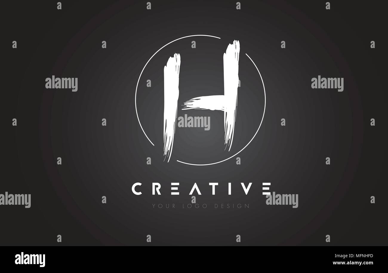 H Brush Letter Logo Design. Artistic Handwritten Brush Letters Logo ...
