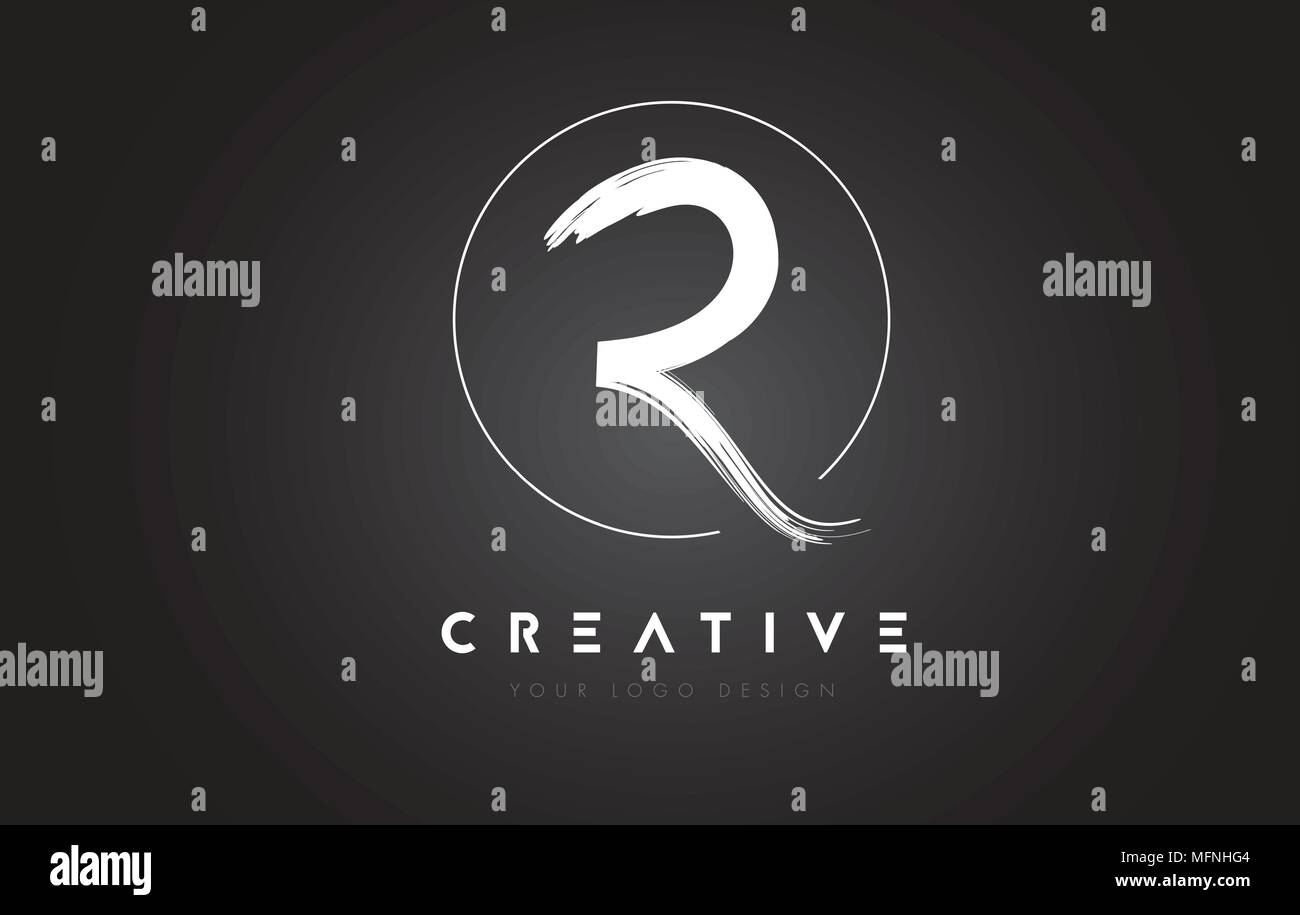 R Brush Letter Logo Design. Artistic Handwritten Brush Letters Logo ...