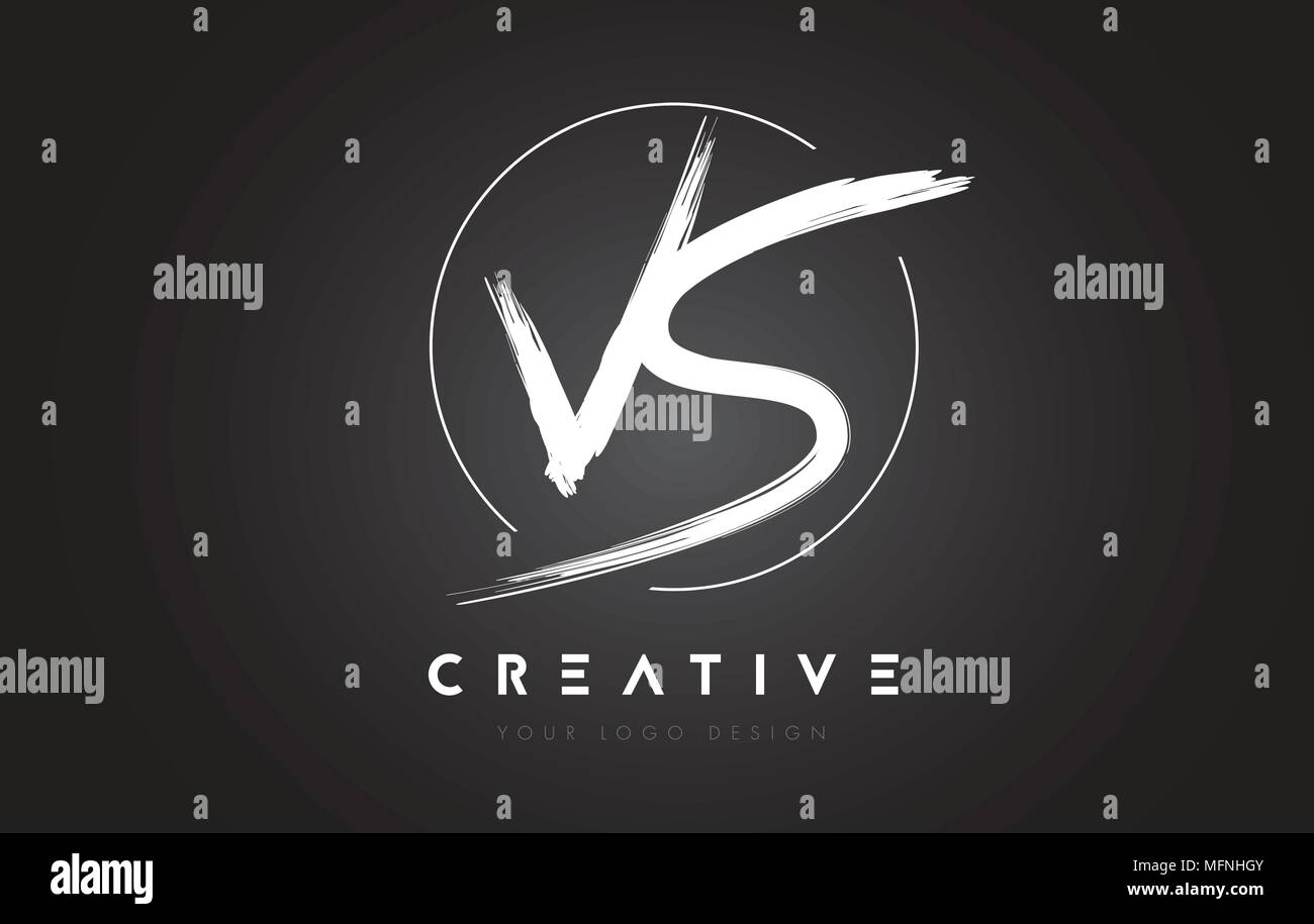 VS Brush Letter Logo Design. Artistic Handwritten Brush Letters Logo ...
