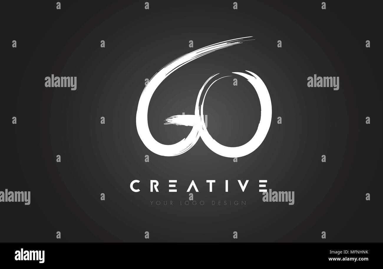 GO Brush Letter Logo Design. Artistic Handwritten Brush Letters Logo ...