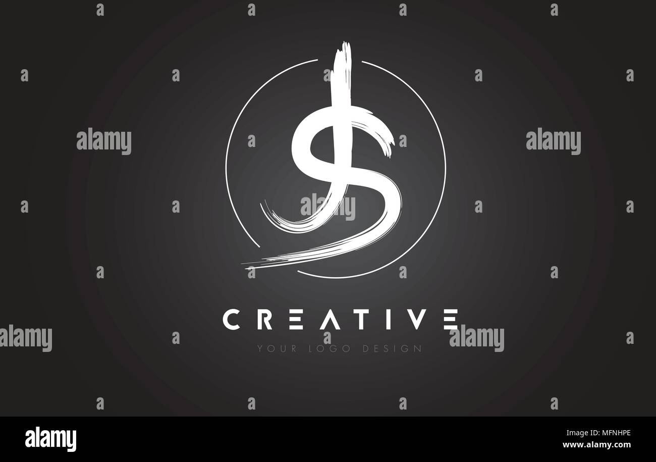 JS Brush Letter Logo Design. Artistic Handwritten Brush Letters Logo ...