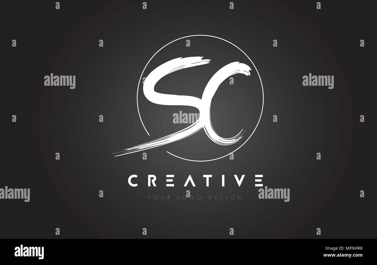 SC Brush Letter Logo Design. Artistic Handwritten Brush Letters Logo ...