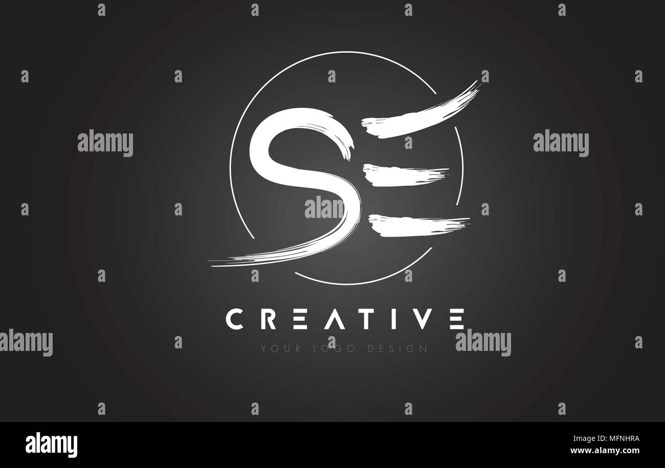 SE Brush Letter Logo Design. Artistic Handwritten Brush Letters Logo ...