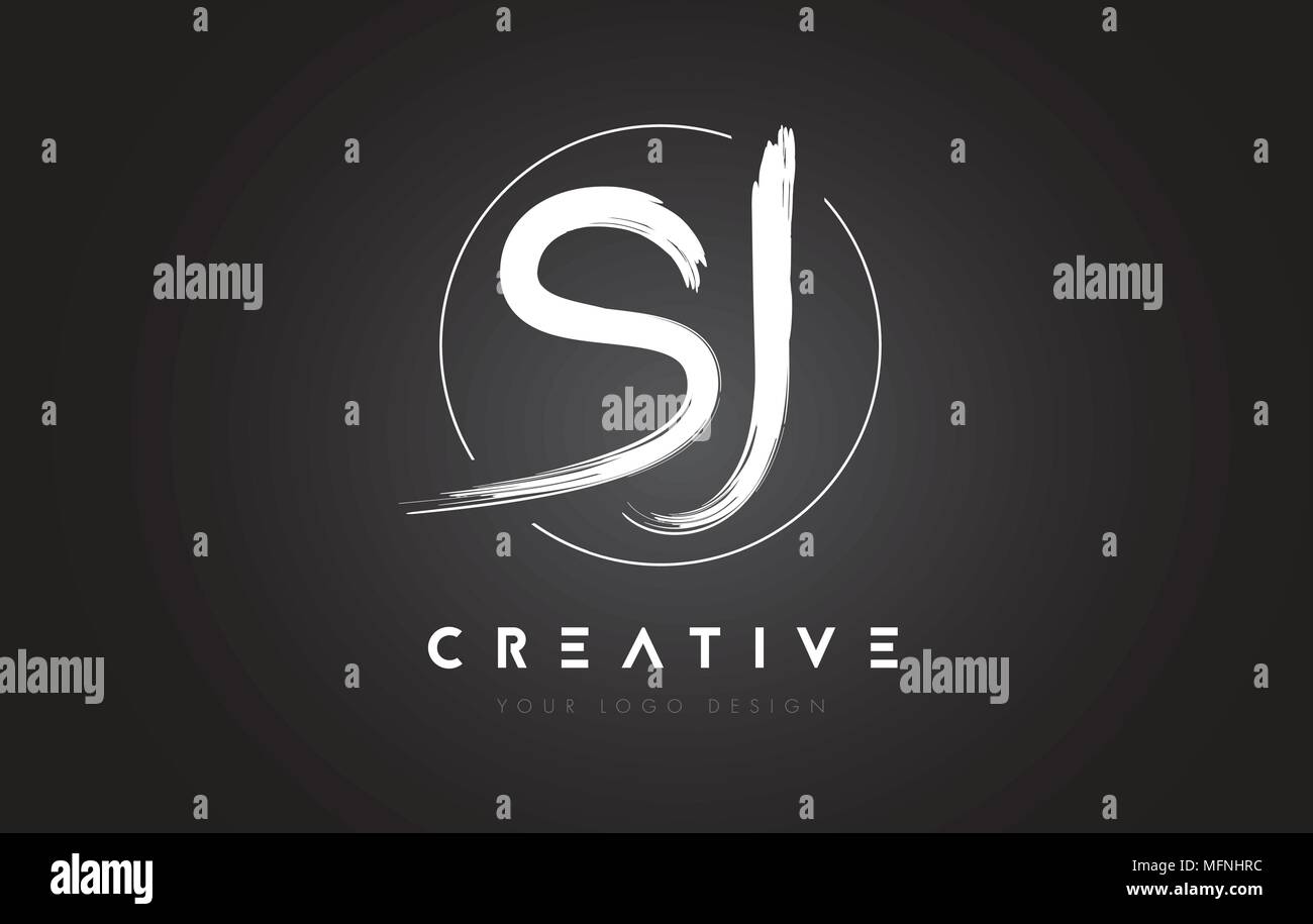 SJ Brush Letter Logo Design. Artistic Handwritten Brush Letters Logo ...