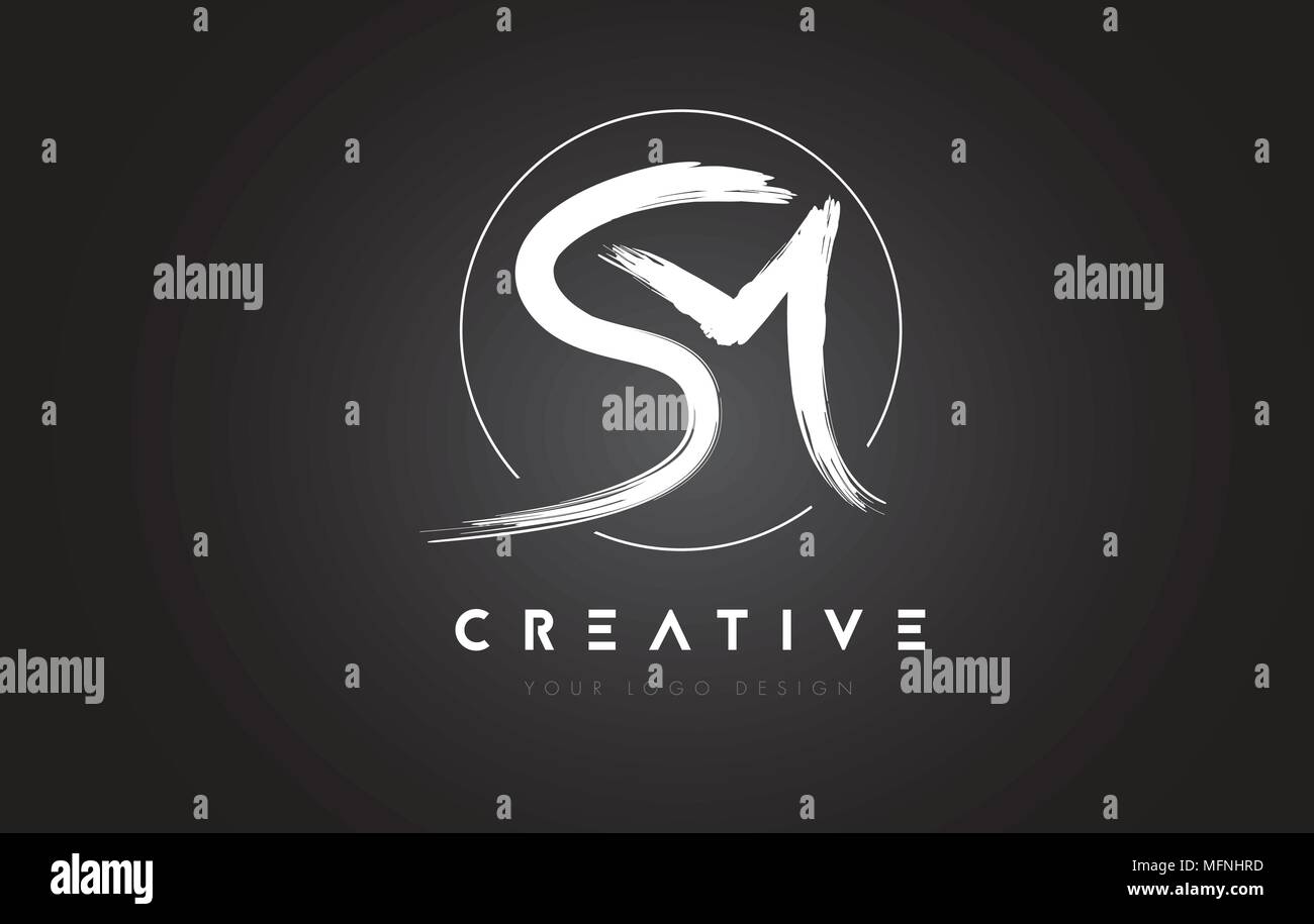 SM Brush Letter Logo Design. Artistic Handwritten Brush Letters Logo ...