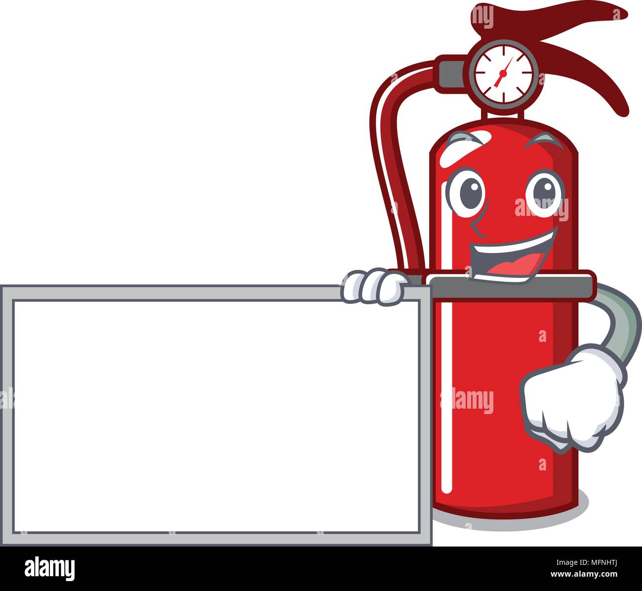 With board fire extinguisher character cartoon Stock Vector Image & Art ...