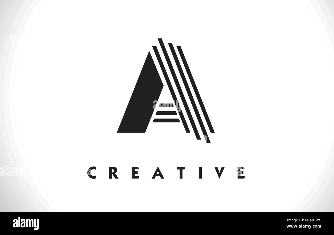 A Letter Logo With Black Lines Design. Line Letter Symbol Vector ...