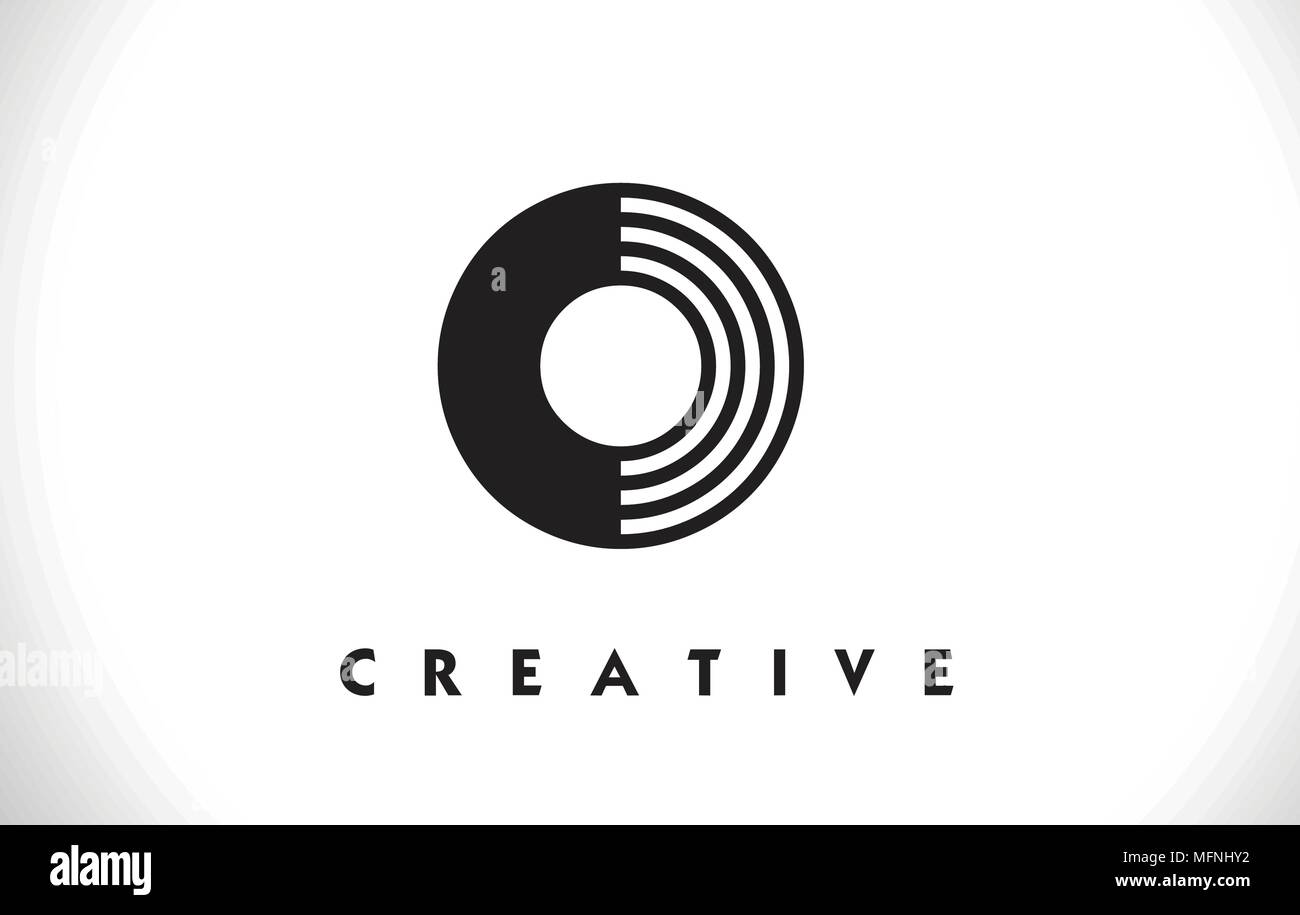 O Letter Logo With Black Lines Design. Line Letter Symbol Vector ...