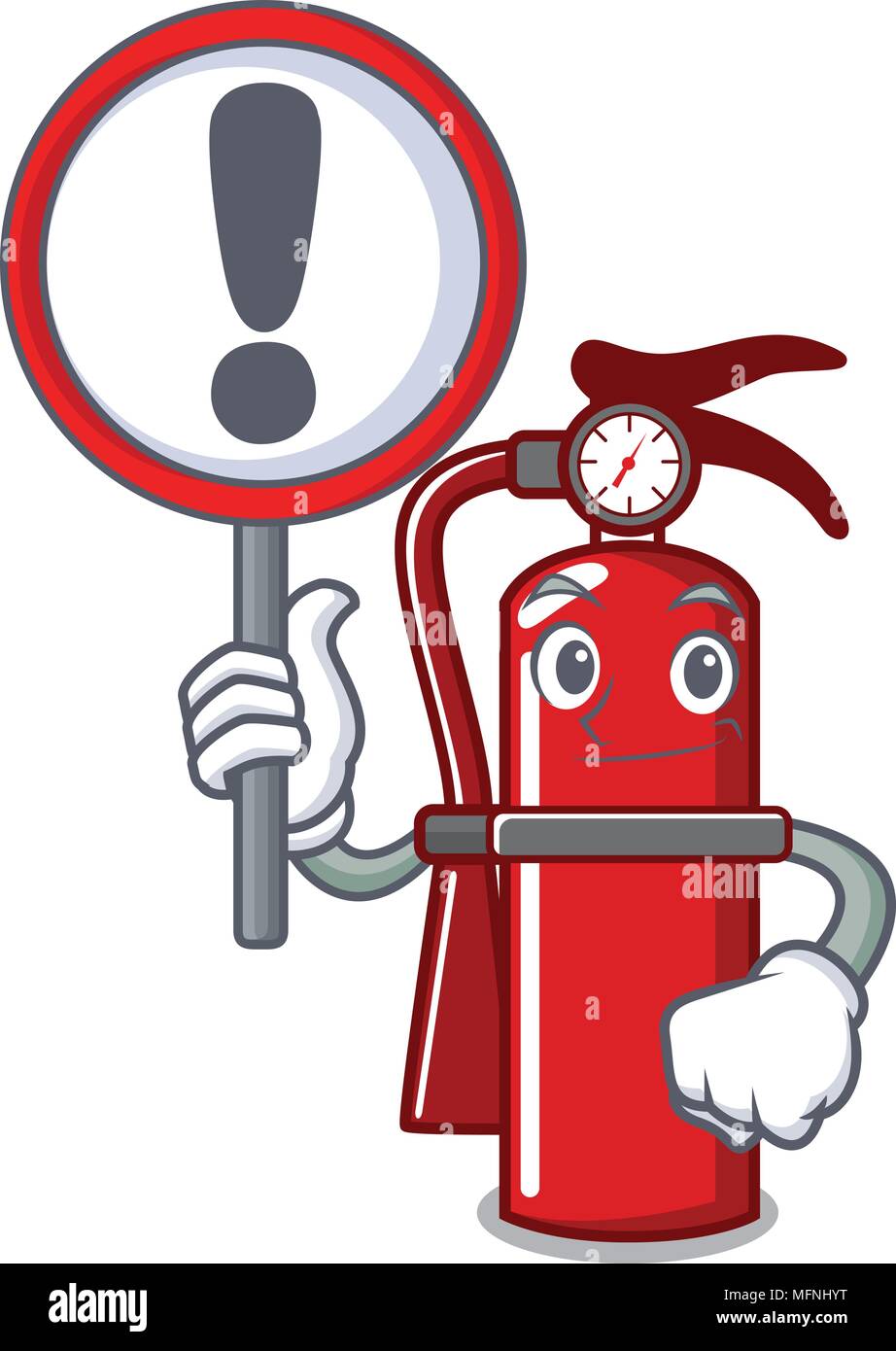 With sign fire extinguisher character cartoon Stock Vector Image & Art ...
