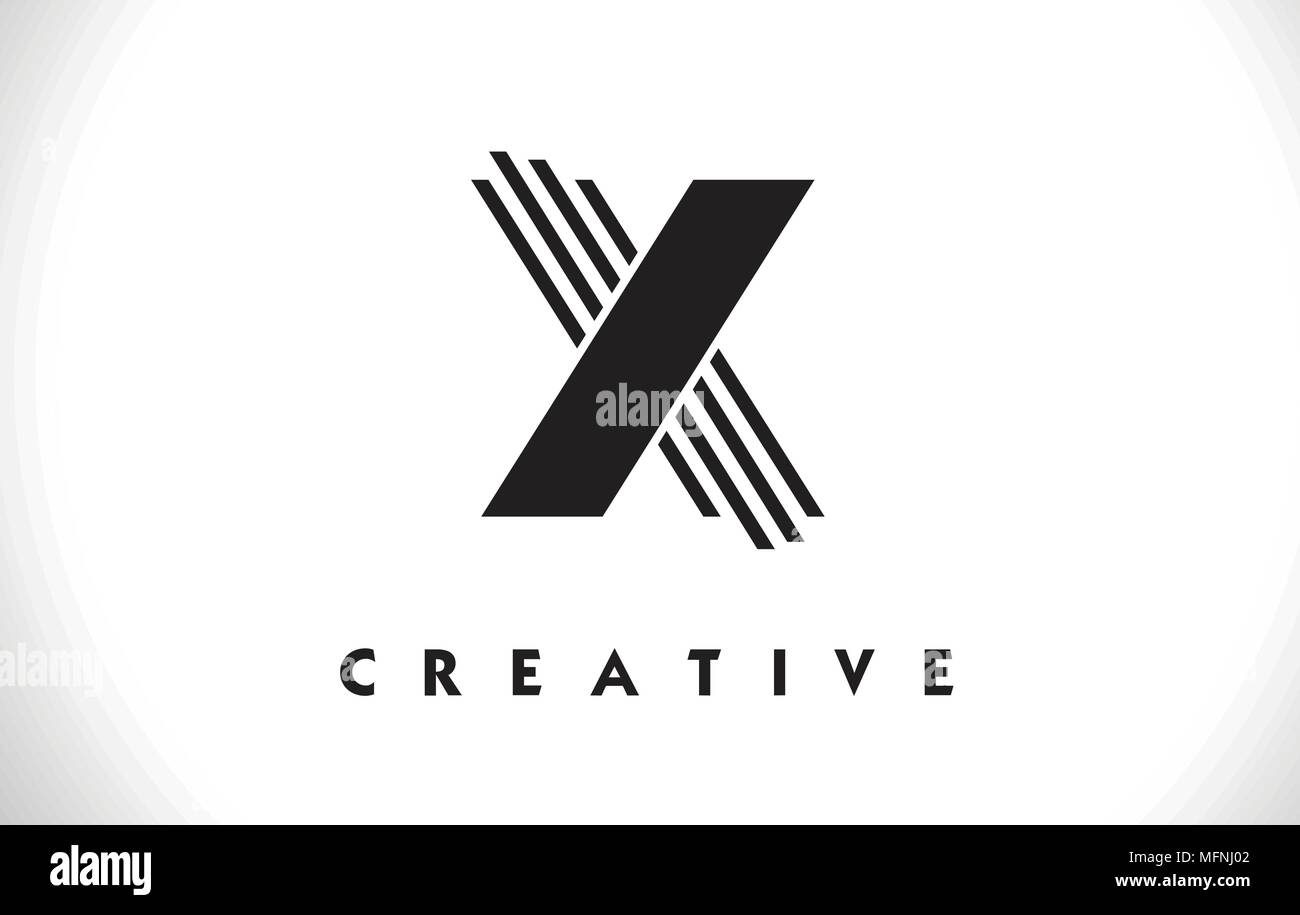 X Letter Logo With Black Lines Design. Line Letter Symbol Vector ...