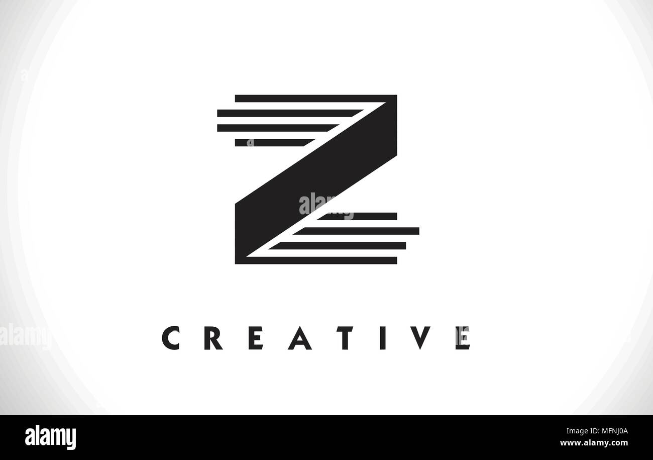 Z Letter Logo With Black Lines Design. Line Letter Symbol Vector ...