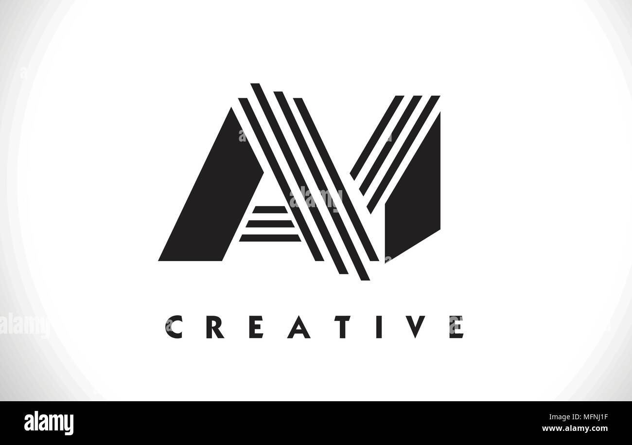 AM Letter Logo With Black Lines Design. Line Letter Symbol Vector ...