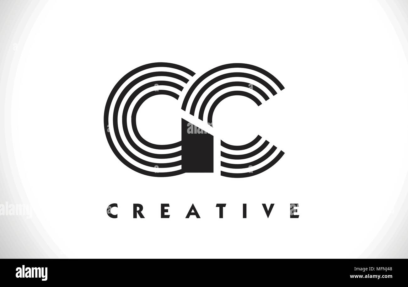 GC Letter Logo With Black Lines Design. Line Letter Symbol Vector ...