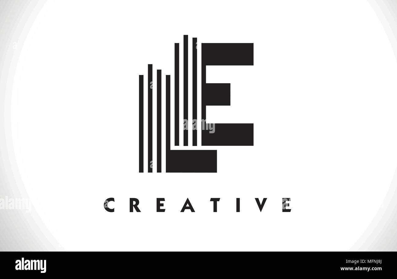 LE Letter Logo With Black Lines Design. Line Letter Symbol Vector ...
