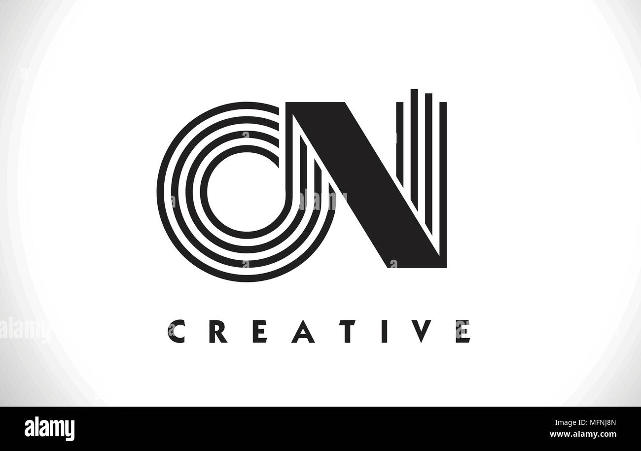 ON Letter Logo With Black Lines Design. Line Letter Symbol Vector ...