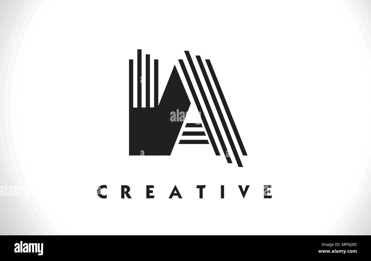 IA Letter Logo With Black Lines Design. Line Letter Symbol Vector ...
