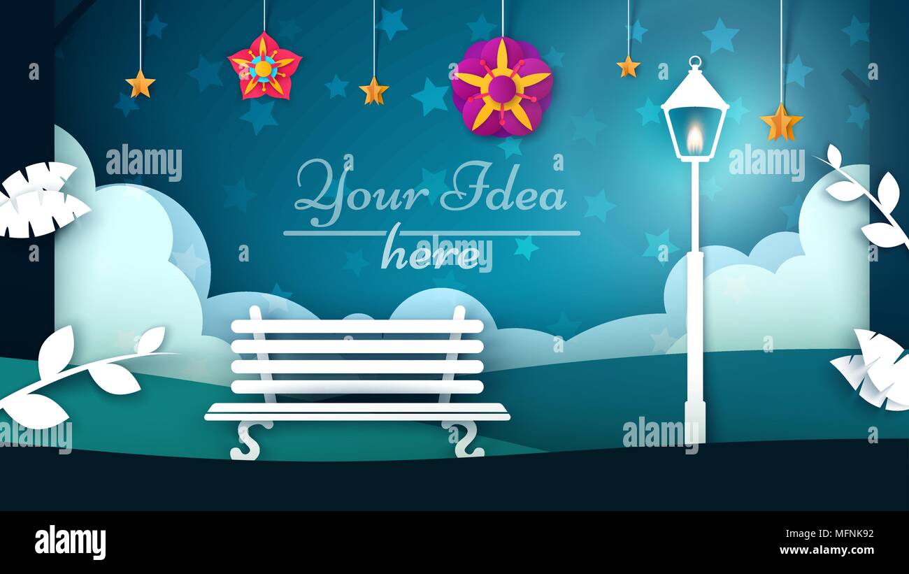 Bench with street light post Stock Vector Images - Alamy