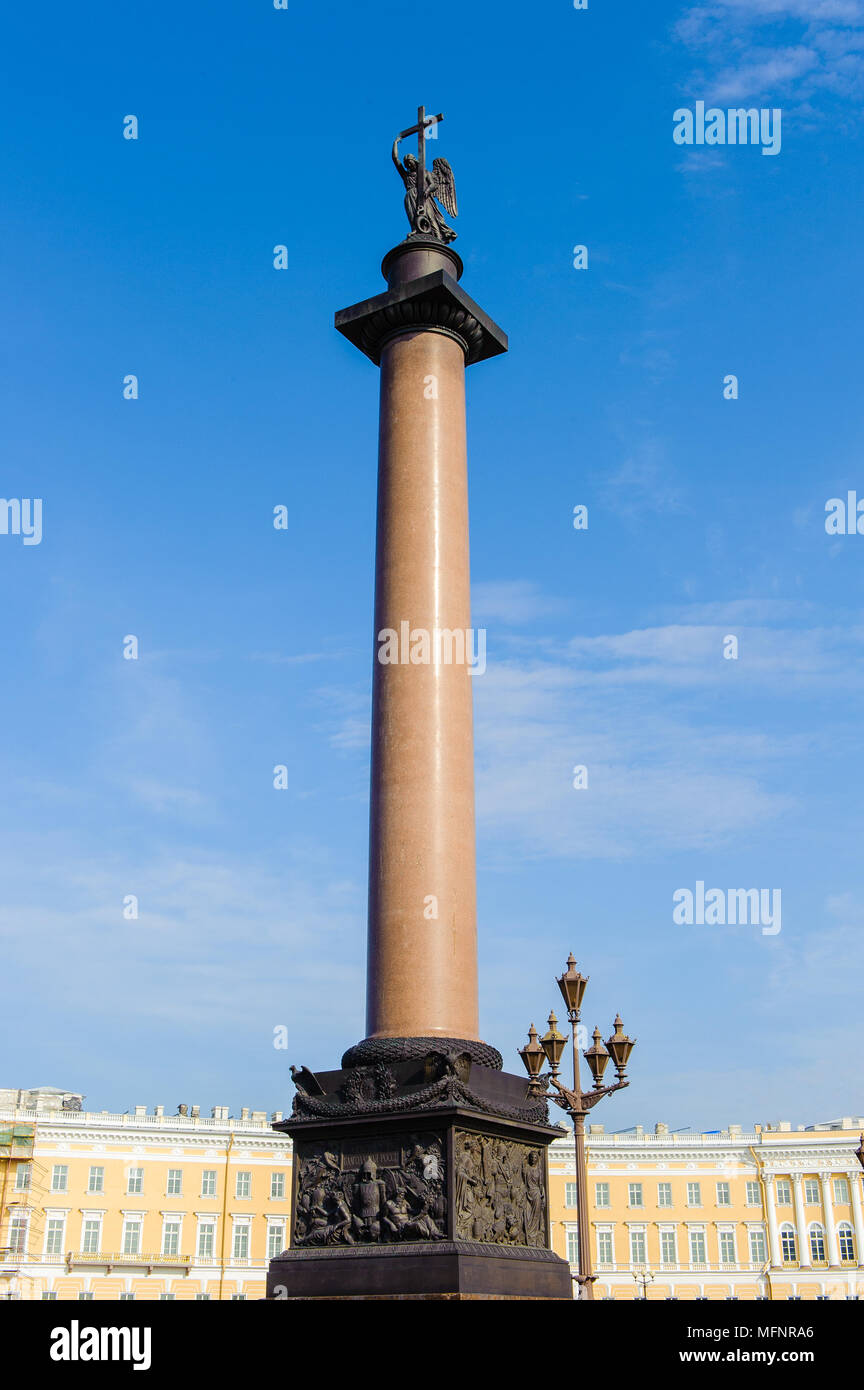 Column in front of the WInter Palace, Russia Stock Photo - Alamy
