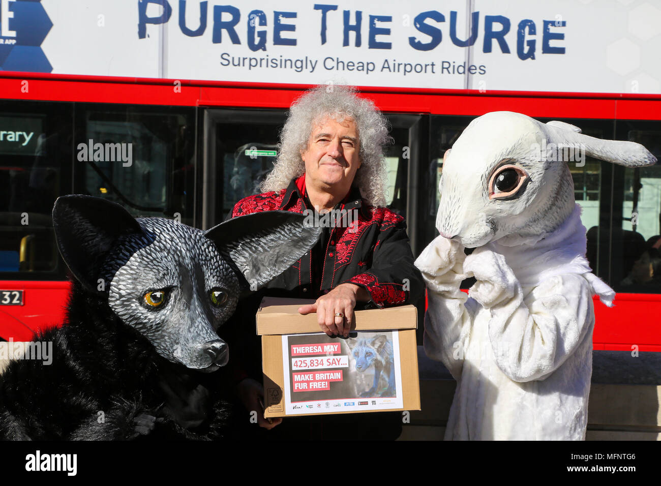 Queen guitarist Brian May alone with animal-protection campaigners ...