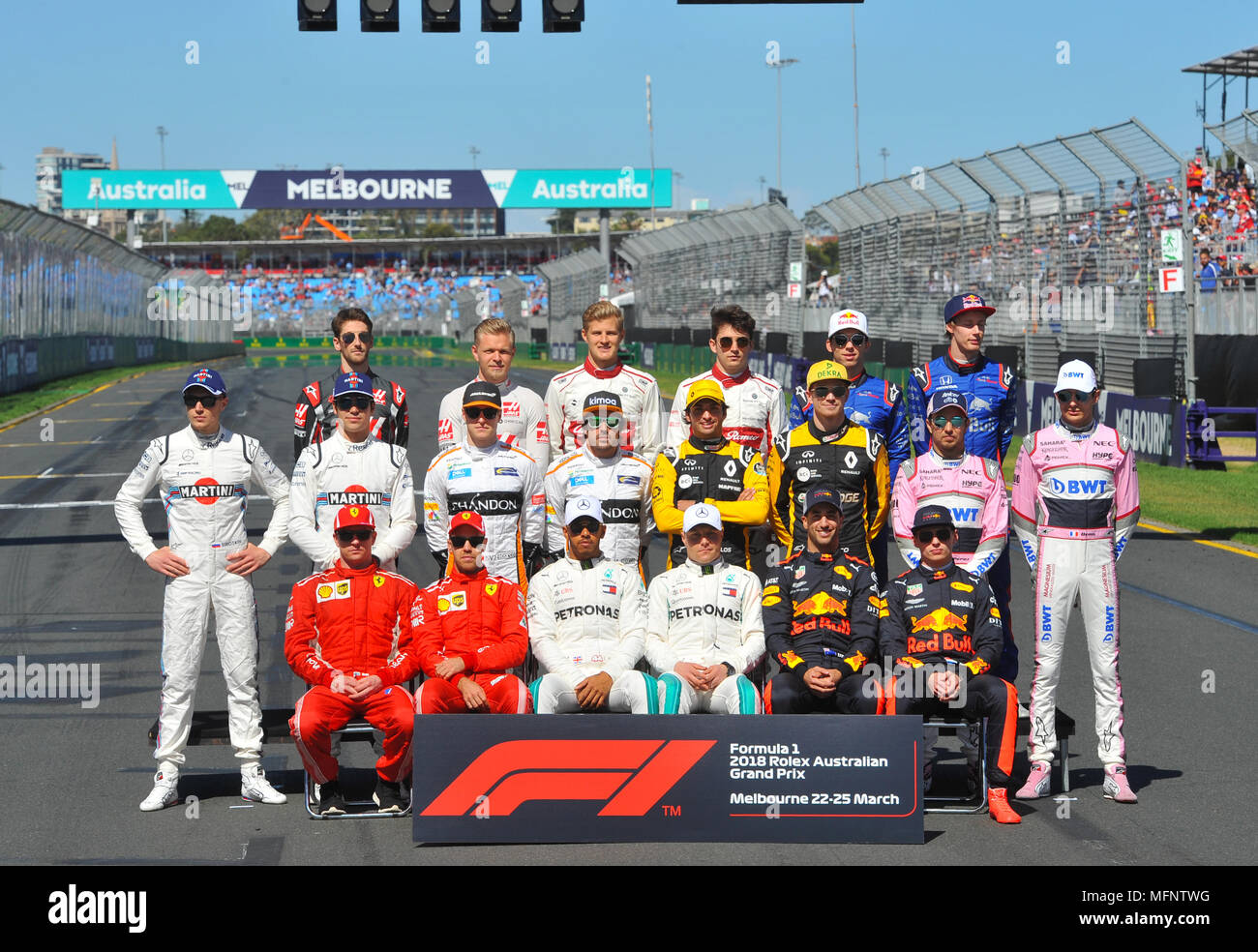 2018 Formula 1 Drivers pose for a portrait ahead of the Formula One ...