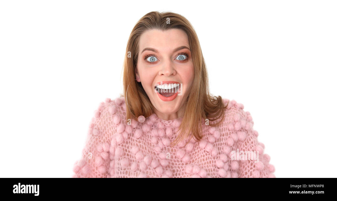 Surprise happy expression hi-res stock photography and images - Alamy