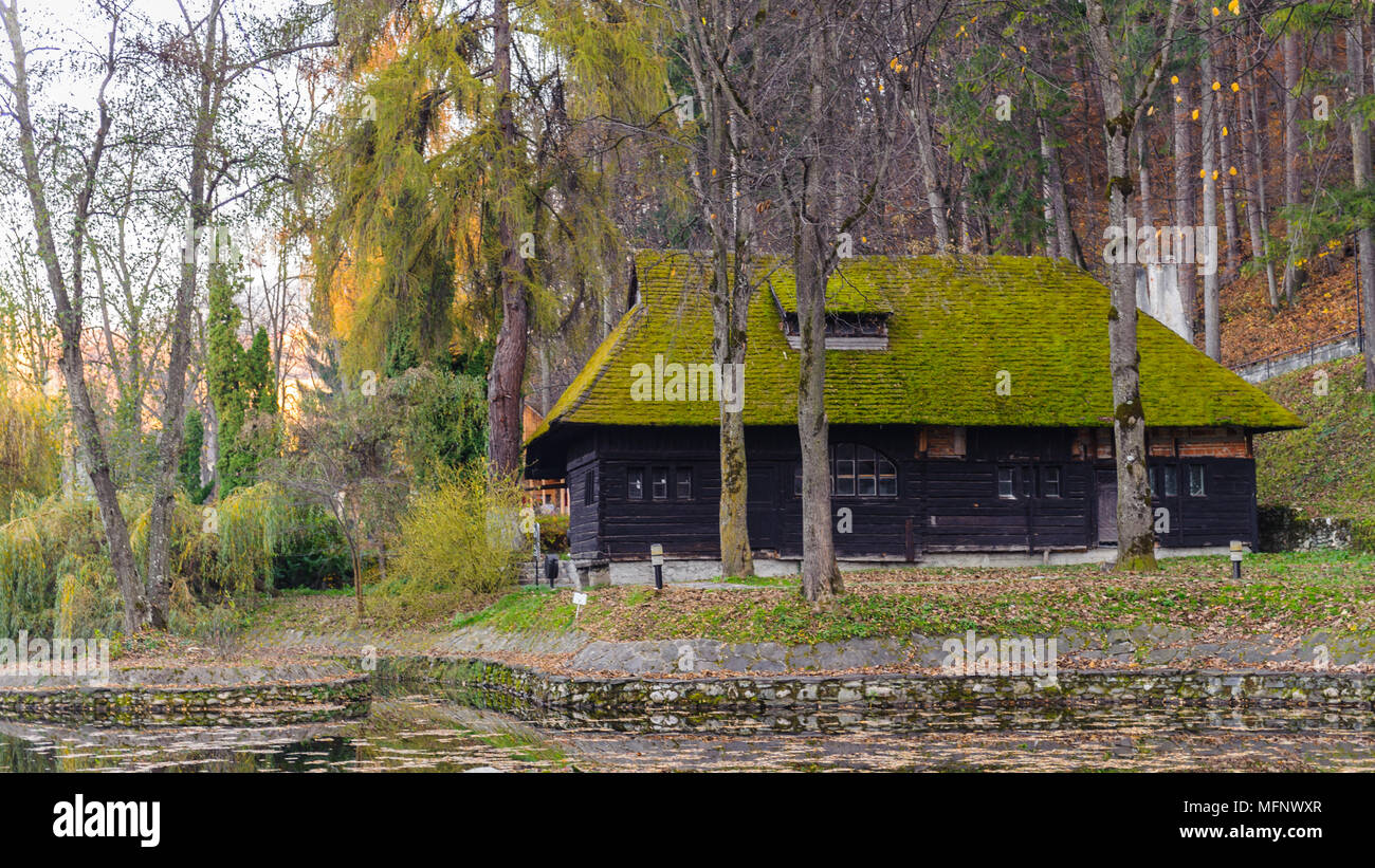Field and a farm house in Romania Stock Photo - Alamy