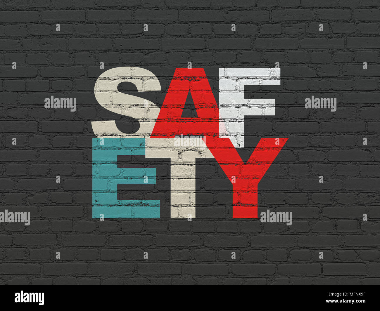 Security concept: Safety on wall background Stock Photo - Alamy