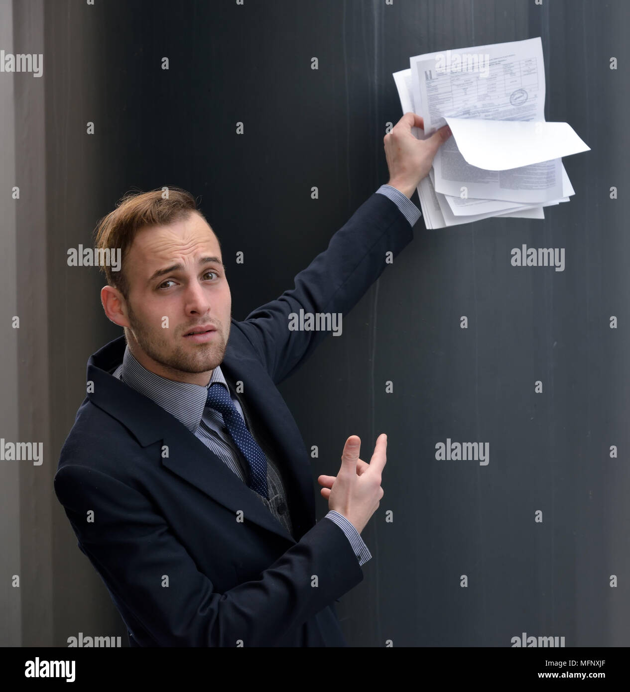 businessman making a report Stock Photo - Alamy