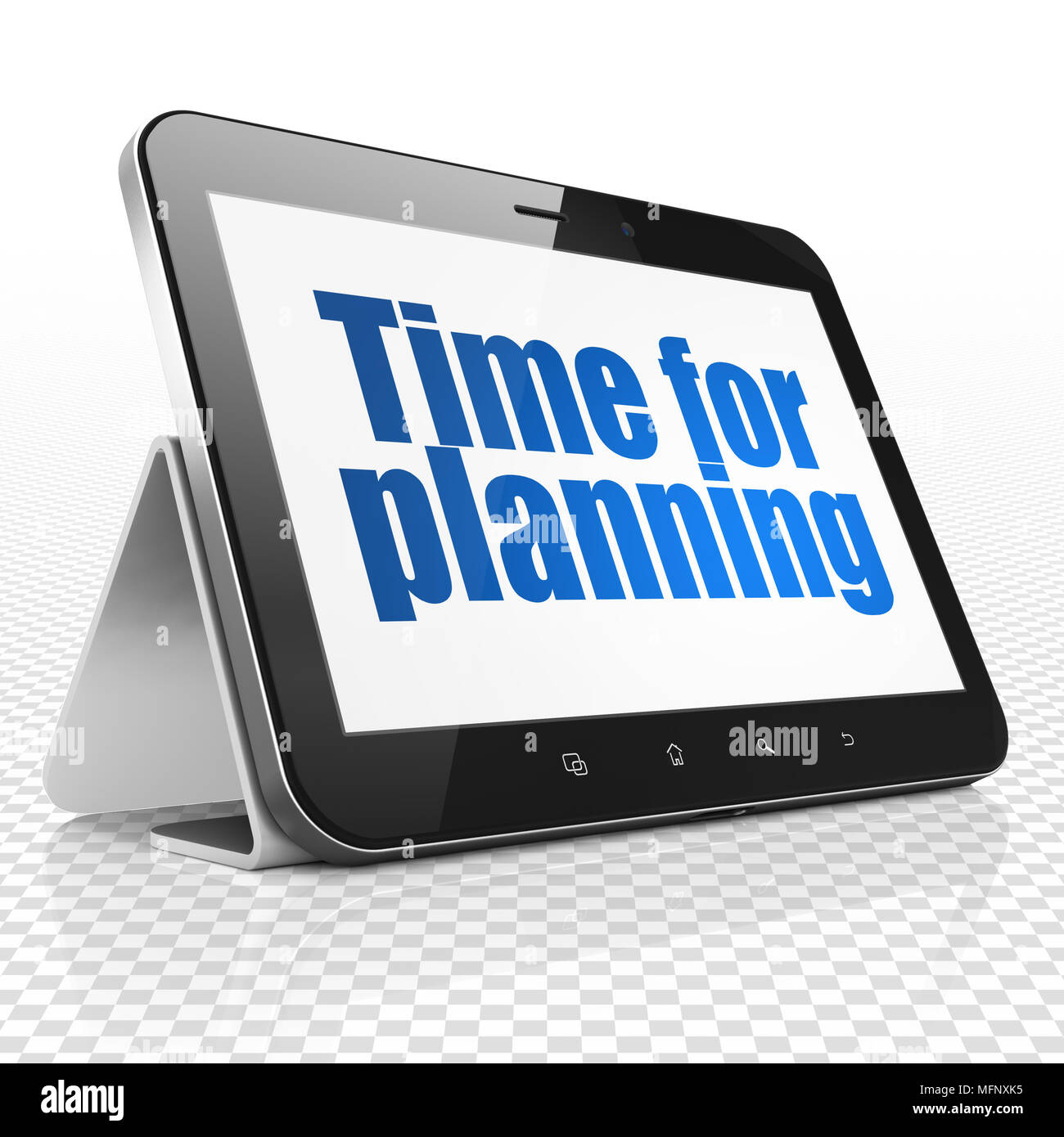 Time concept: Tablet Computer with Time for Planning on display Stock ...