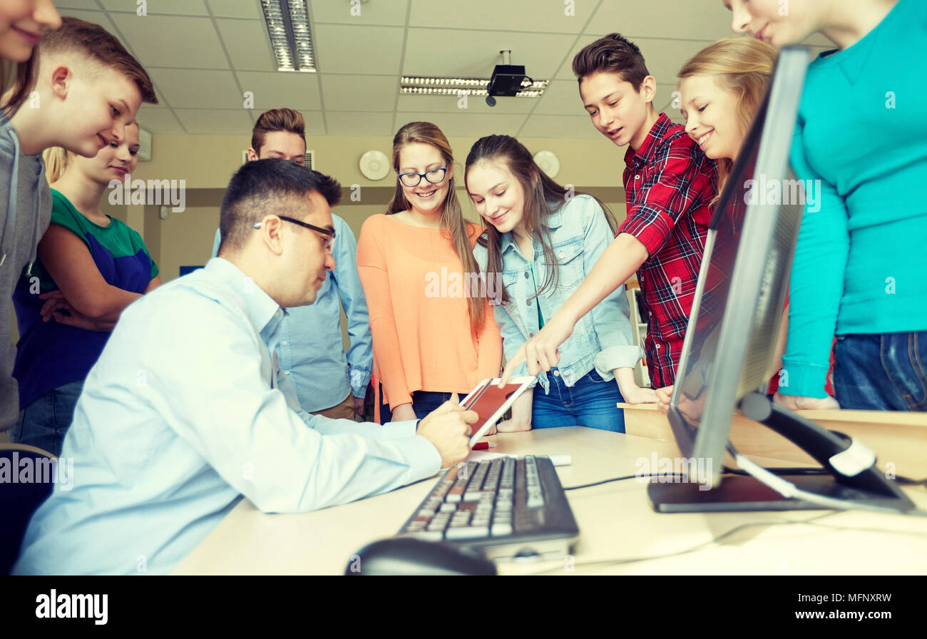 group of students and teacher at school classroom Stock Photo - Alamy