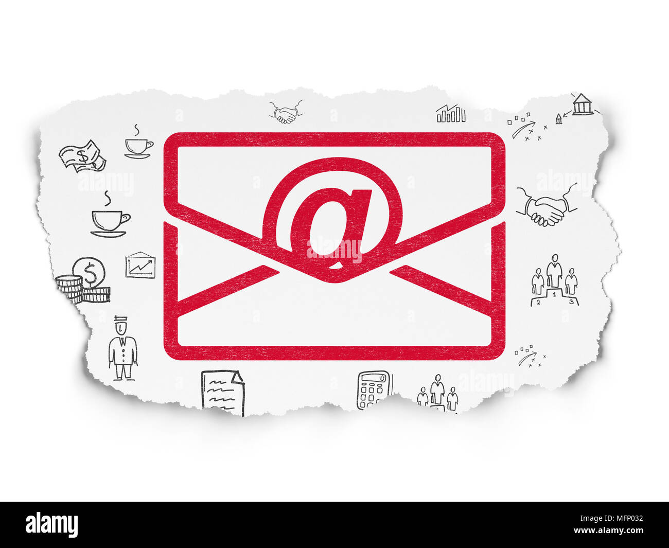 Business concept: Email on Torn Paper background Stock Photo - Alamy
