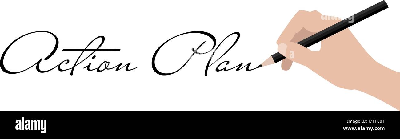 Business hand writing action plan, vector Stock Vector Image & Art - Alamy