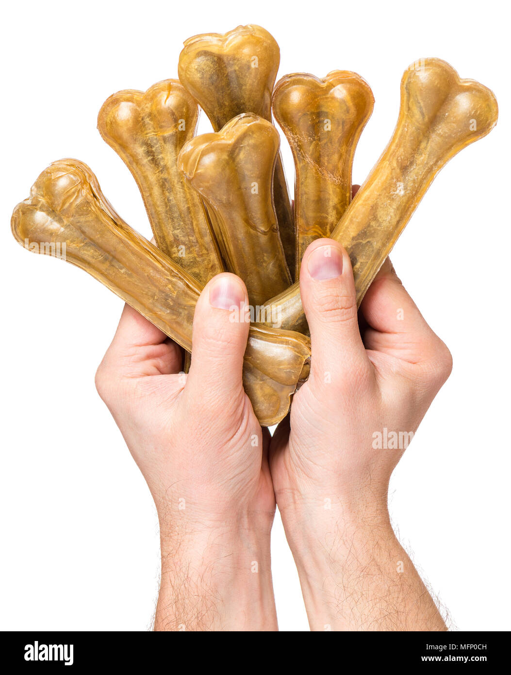 Hand with dog bone Stock Photo - Alamy